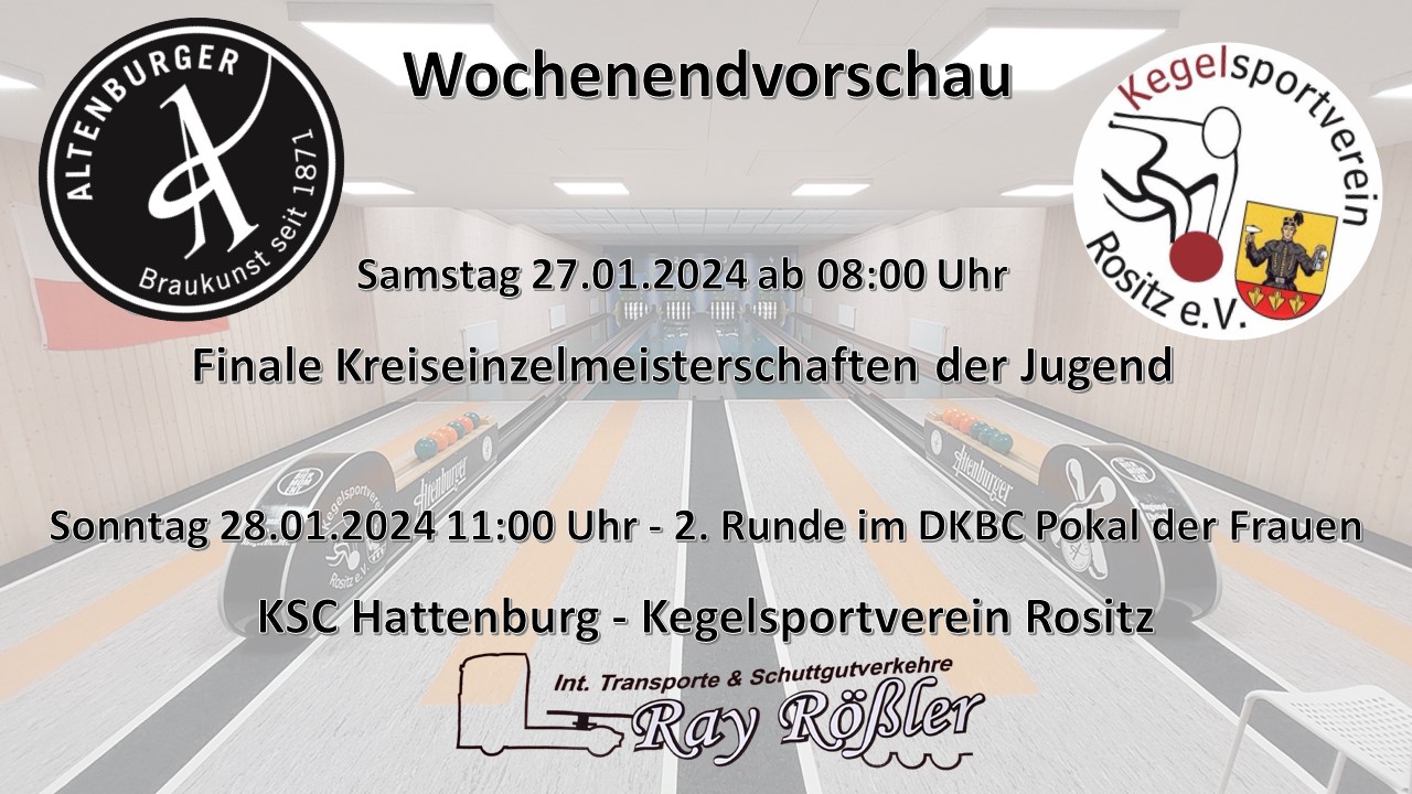Wochenendvorschau 27.01.-28.01.2024 +++Frauen zum DKBC-Pokal in ...